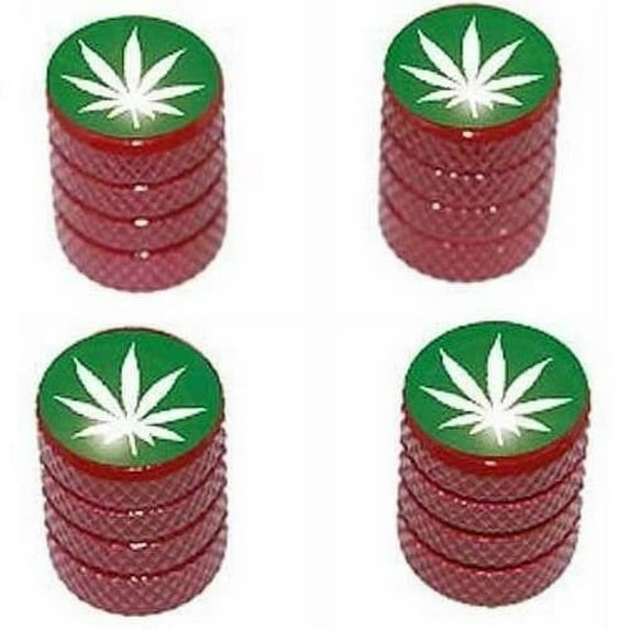 Marijuana Leaf Pot Tire Rim Wheel Aluminum Valve Stem Caps, Multiple ...