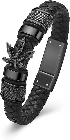 Marijuana Leaf Urn Bracelet for Ashes for Men Women Adults Stainless ...