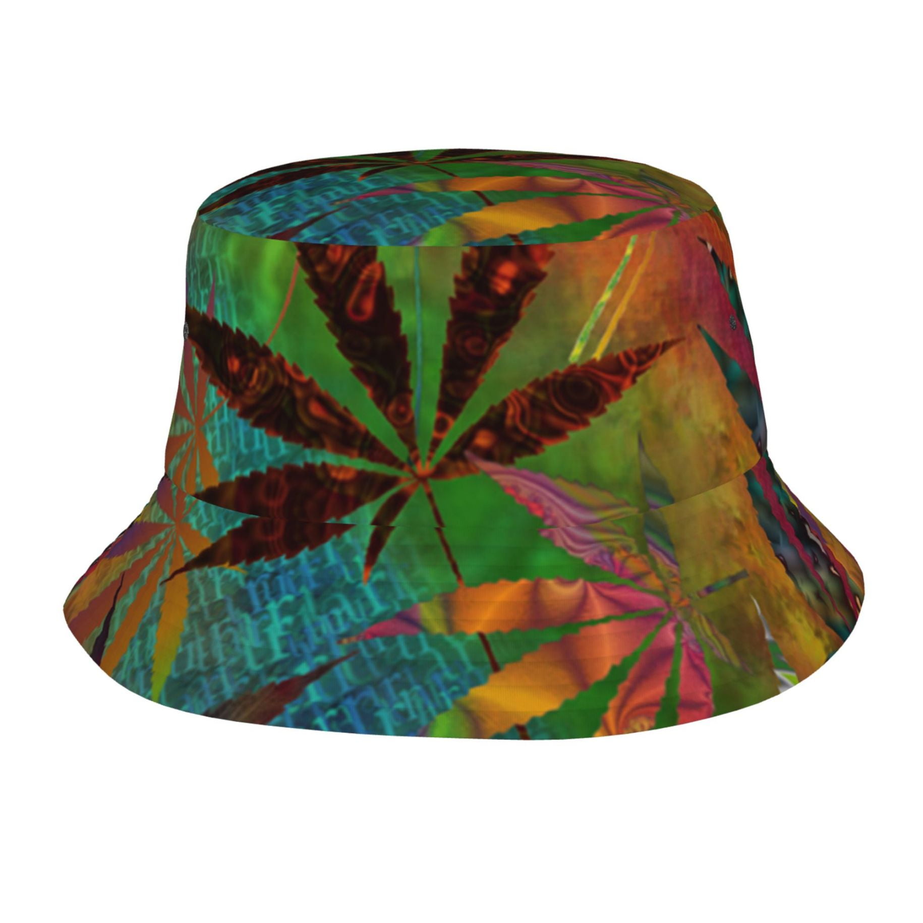 Marijuana Leaves Colorful Bucket Hat for Men Women Fisherman Outdoor ...