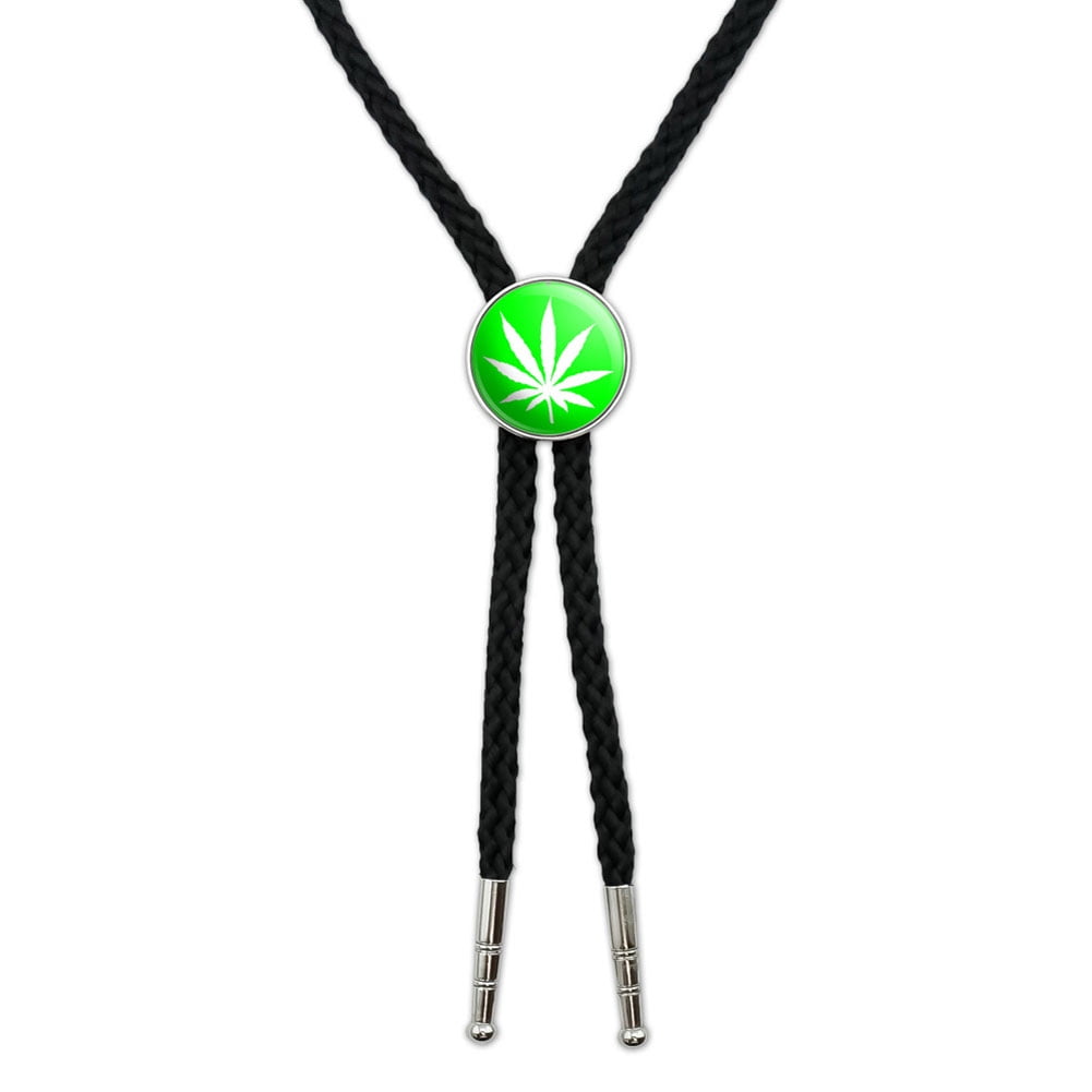 Marijuana Pot Weed Leaf - Green Southwestern Bolo Tie - Walmart.com