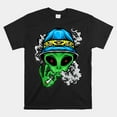 Marijuana Smoking Alien Just Chilling Weed Stoner 420 Shirt - Walmart.com