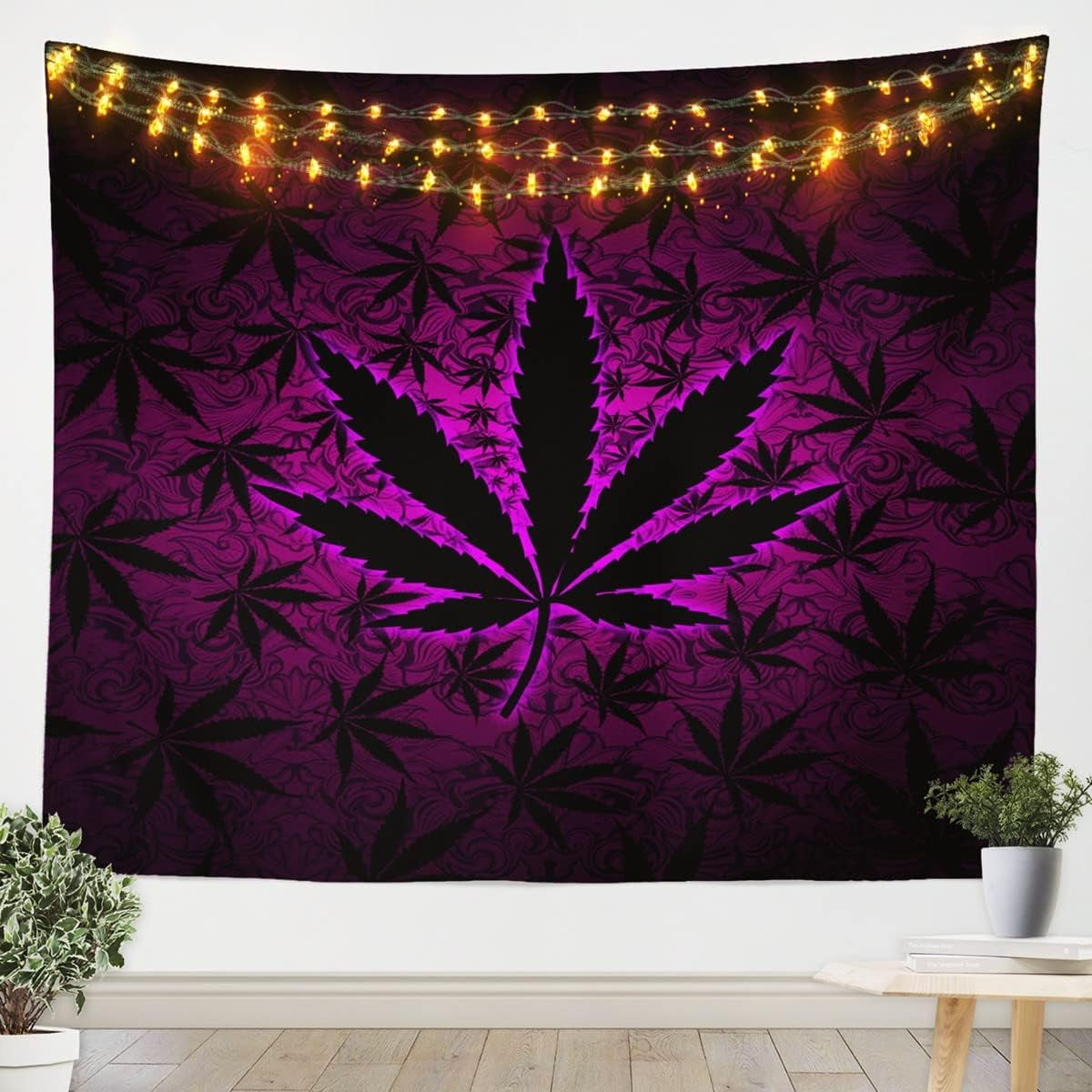 Marijuana Weed Leaf Tapestry Medium 60x60,Cannabis Leaf Tapestry for Bedroom Aesthetic,Gradient ...