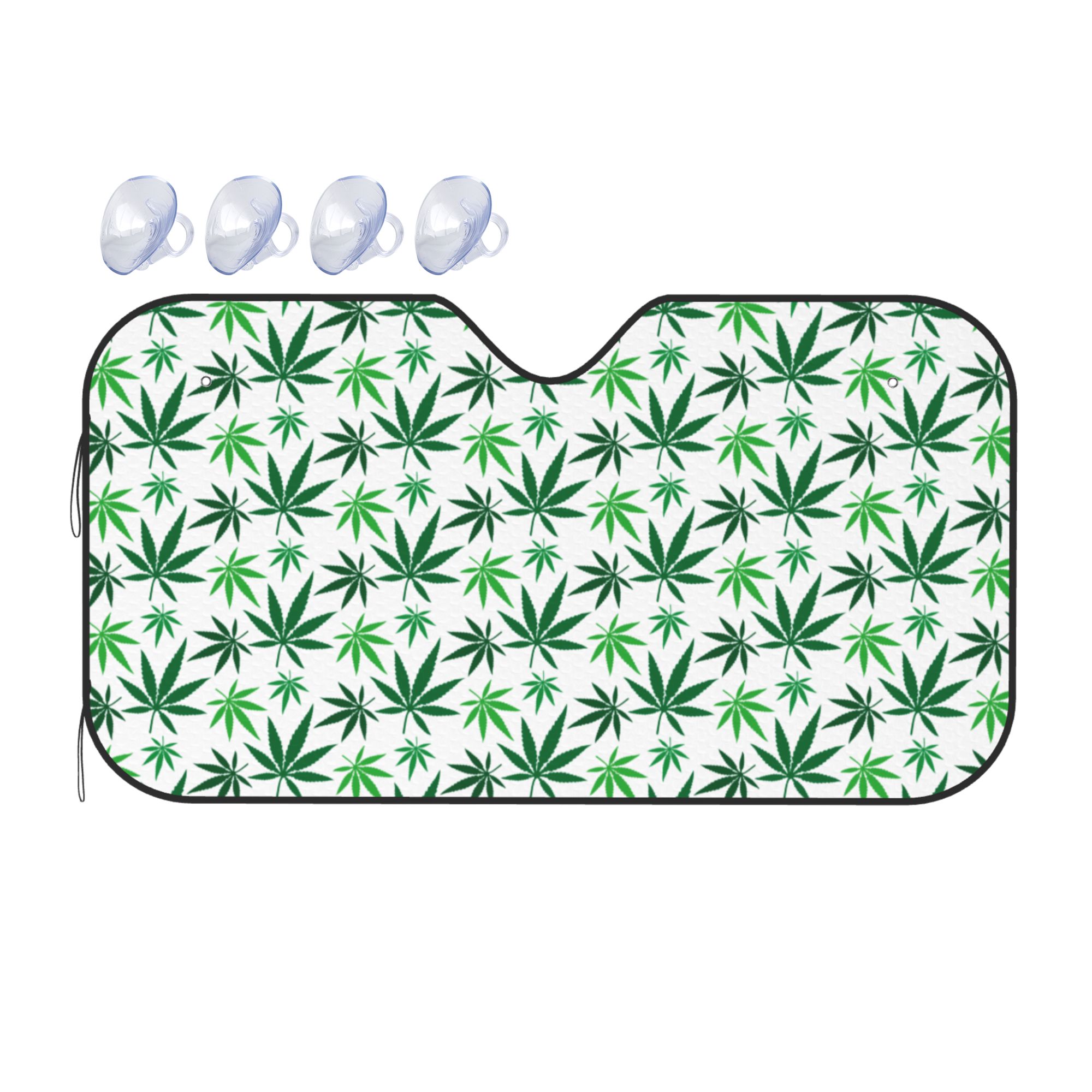 Marijuana Weed Leaves Pattern 1-Piece Car Front Window Sunshade ...