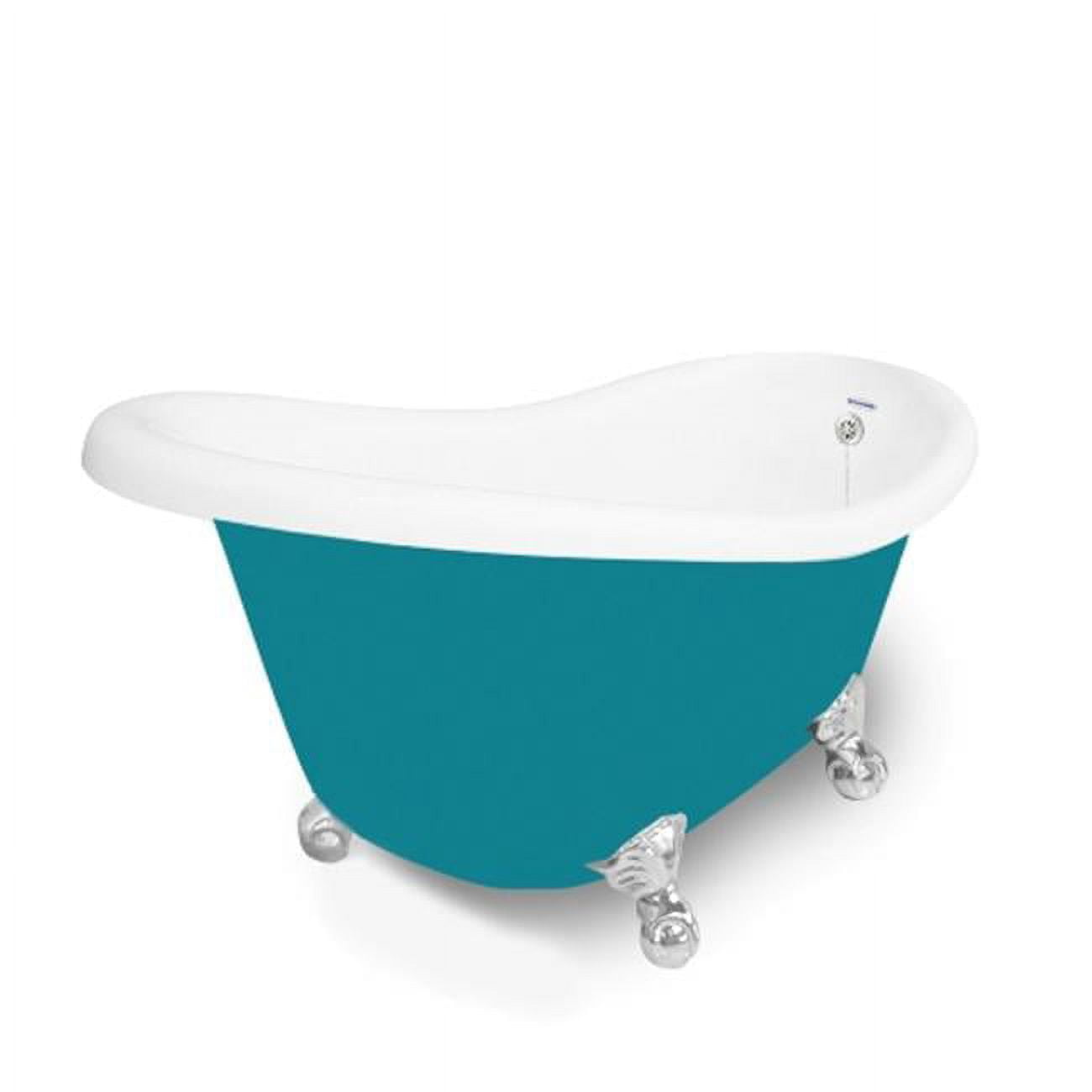 Marilyn 67 in. Splash Of Color Acrastone Tub & Drain, No Faucet Holes ...
