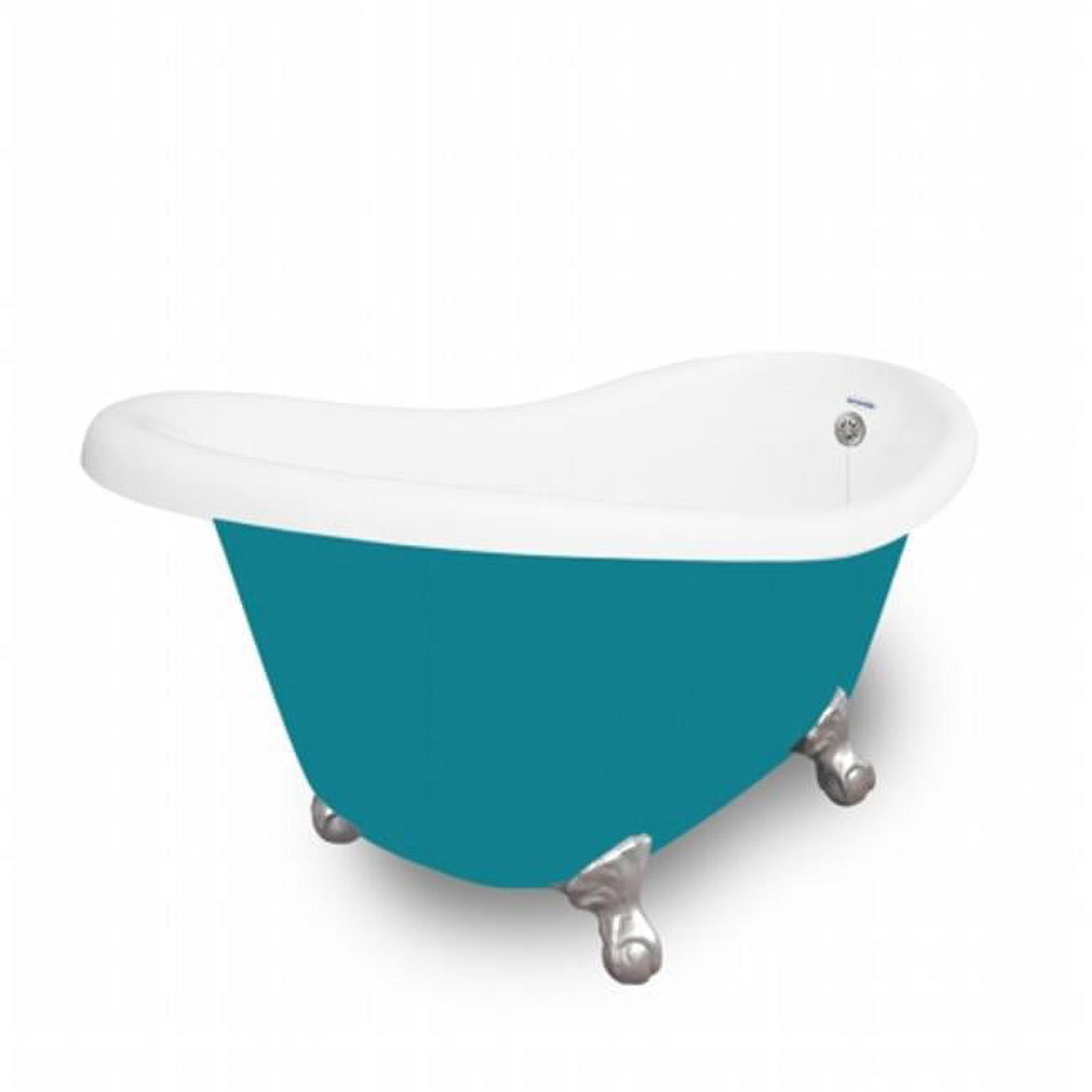 Marilyn 67 in. Splash Of Color Acrastone Tub & Drain, Satin Nickel ...