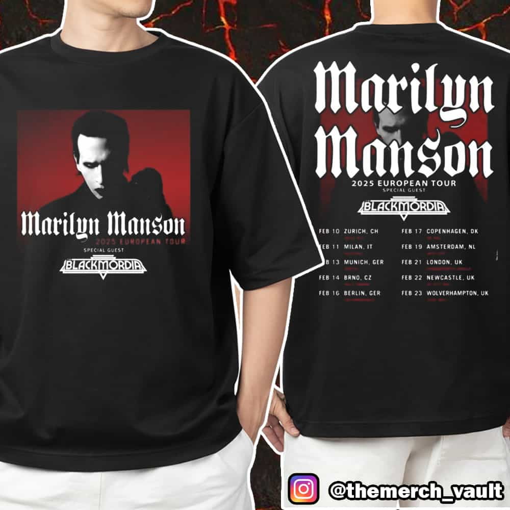 Marilyn Manson 2025 European Tour T-Shirt, Vintage Band Concert Merch ...