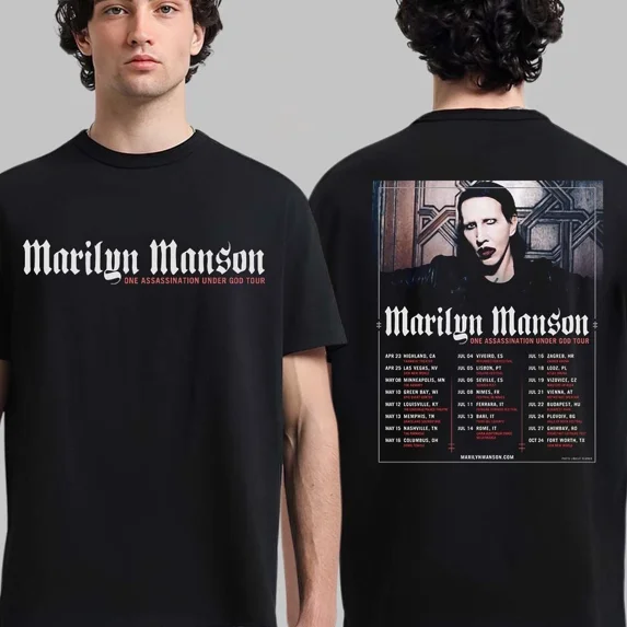 Marilyn Manson One Assassination Under God Tour 2026 World Tour T-Shirt ...