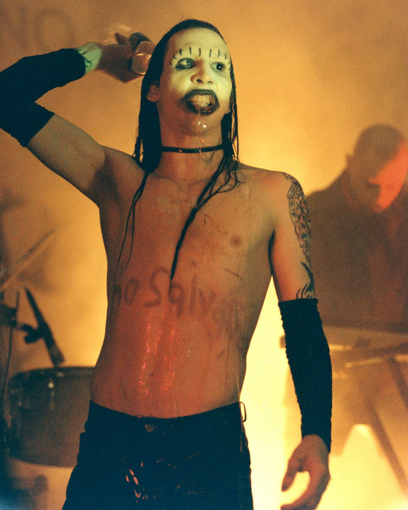 Marilyn Manson Scary Bare Chested On Stage 24x36 Movie Poster Hd