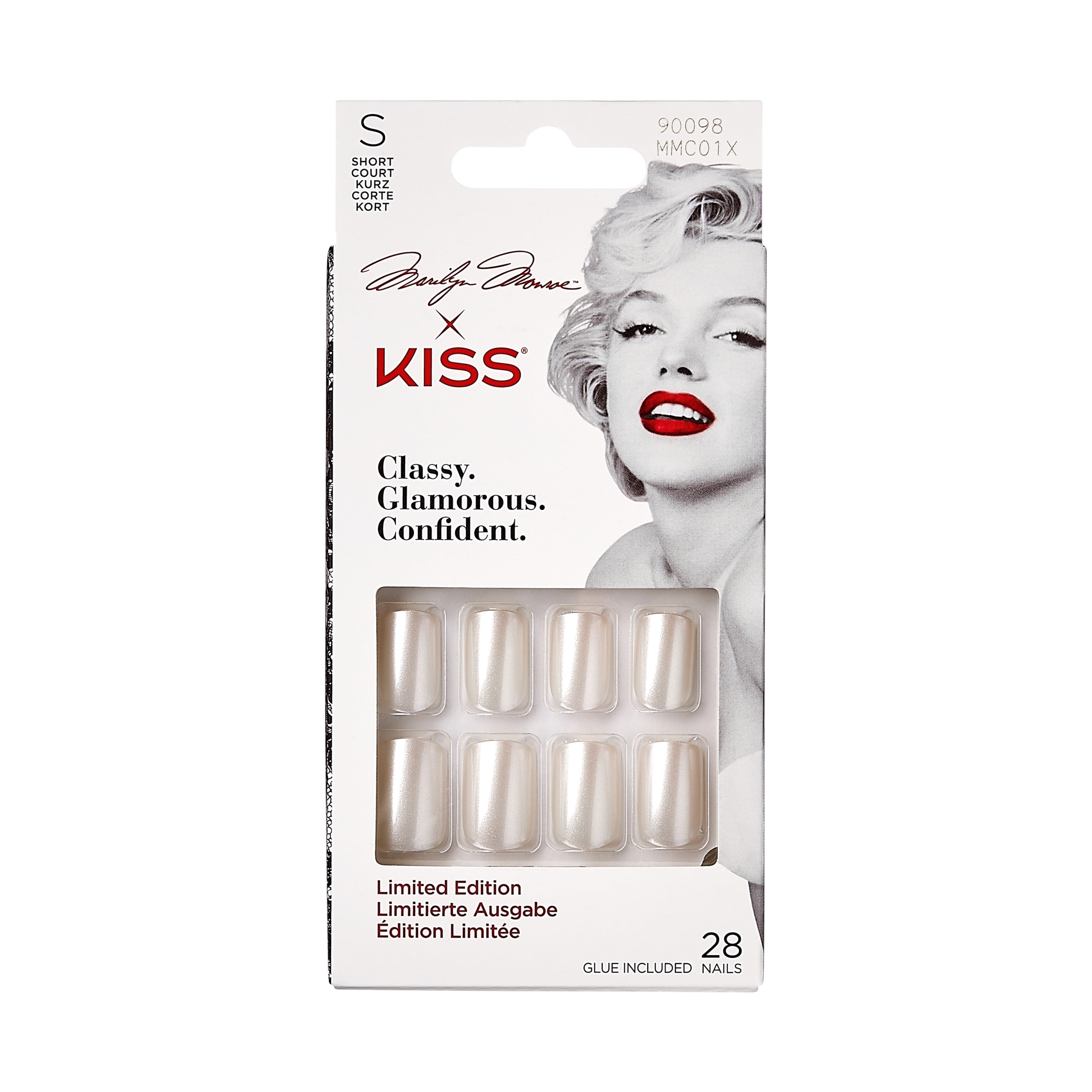 Marilyn Monroe x KISS Limited Edition Short Square Glue-On Nails, Solid ...