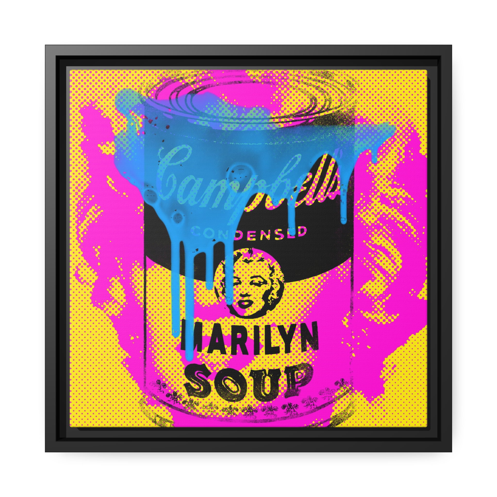 Marilyn Soup Framed Canvas Wall Art - Warhol Style Pop Art - Walmart.com