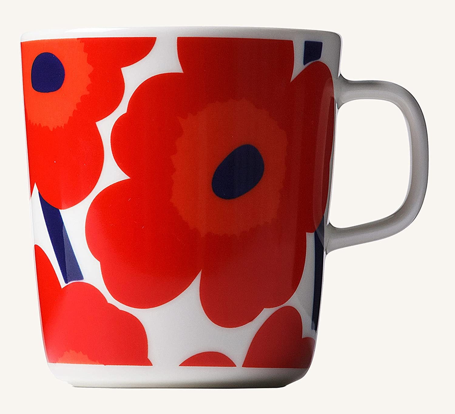 Marimekko - Unikko Oiva Stoneware Coffee Mug 8.8oz, Red Poppy - Walmart.com