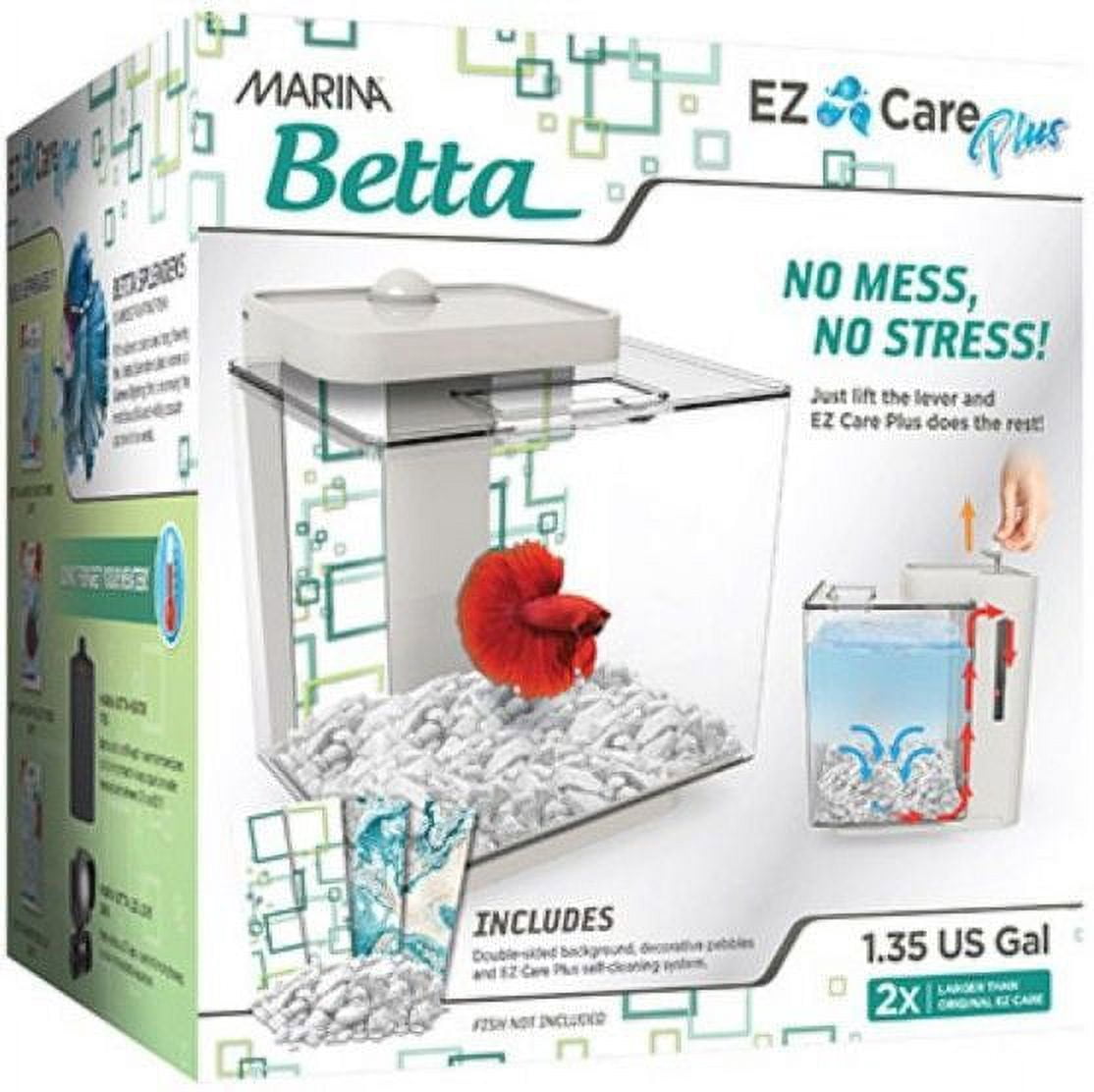Marina Betta EZ Care Plus 1.35 Gallon Self-Cleaning Freshwater Fish ...