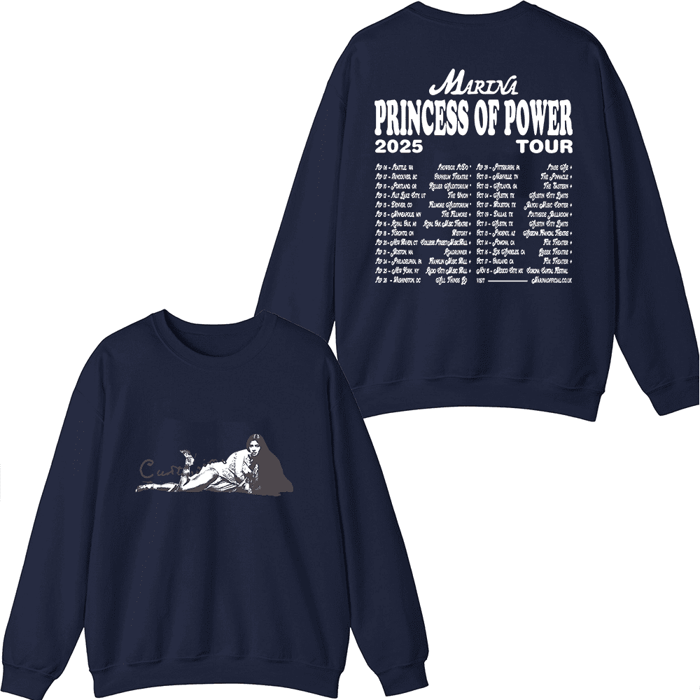 Marina Merch Princess of Power 2025 Tour Crewneck Sweatshirt Men Women ...
