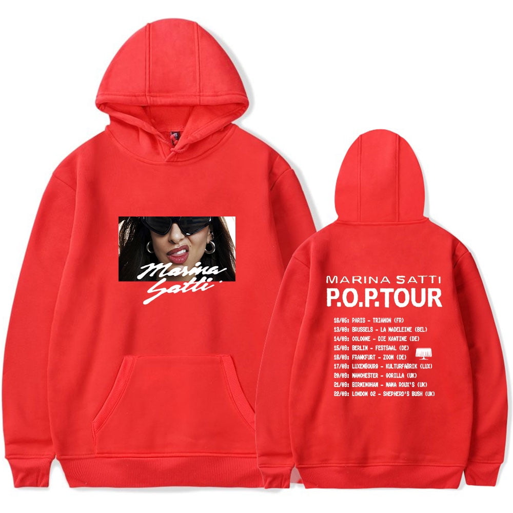 Marina Satti POP Tour Merch Hoodies Long Sleeve Streetwear Cosplay ...