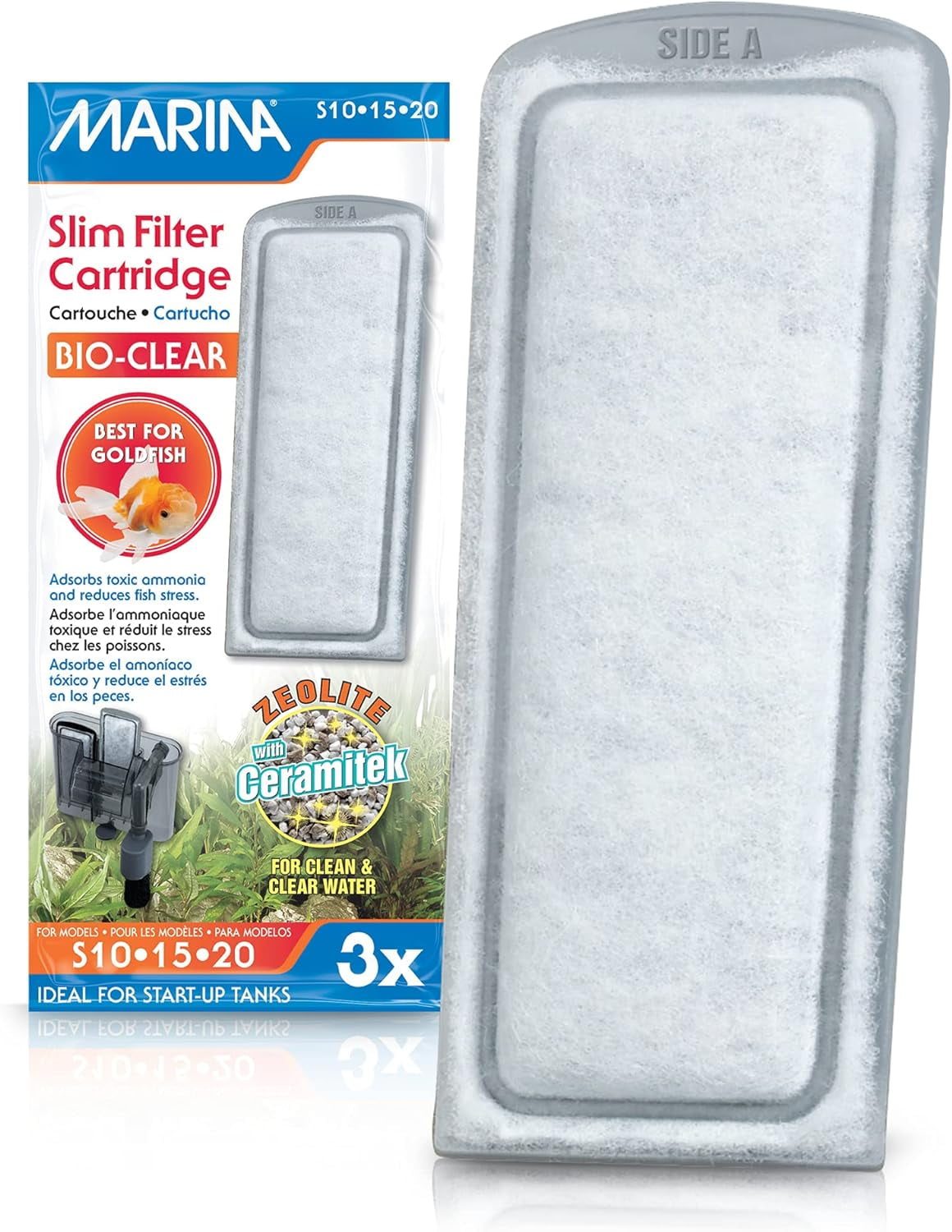 Marina Slim Filter Zeolite Cartridge 3pk for Fish Aquarium with Medium ...