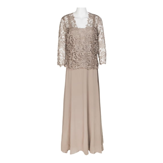 Marina Square Neck Sleeveless Lace Bodice Overlay Zipper Back with ...