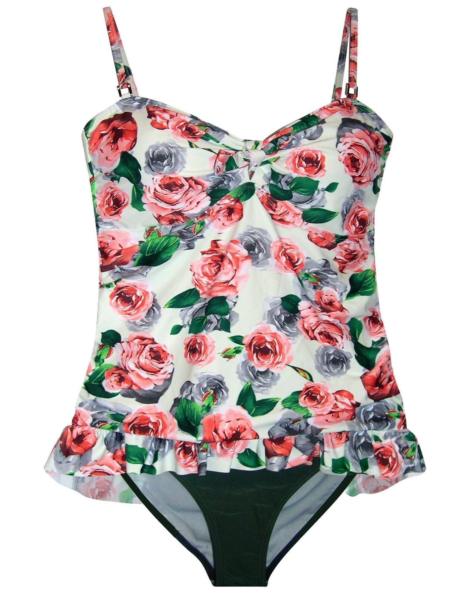 Marina West Women's Retro Ruffle Tankini Bikini Swimsuit Set - Walmart.com