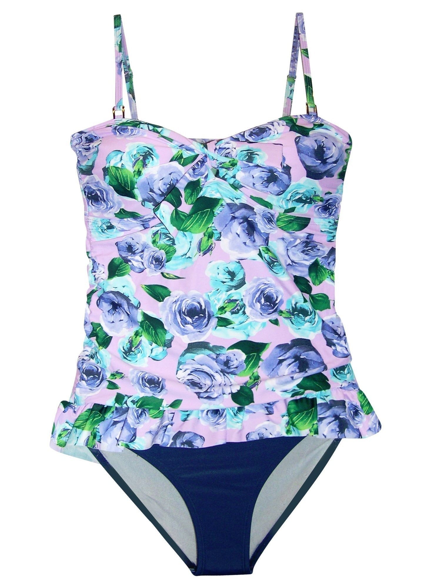 Marina West Women's Retro Ruffle Tankini Bikini Swimsuit Set - Walmart.com