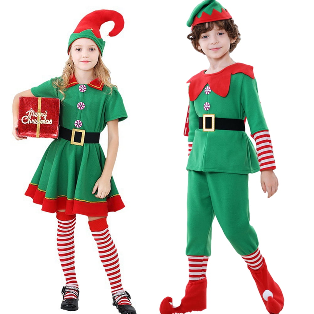 MarinaVida Elf Costume for Girl's Boy's, 3-20 Years Kids Adults ...
