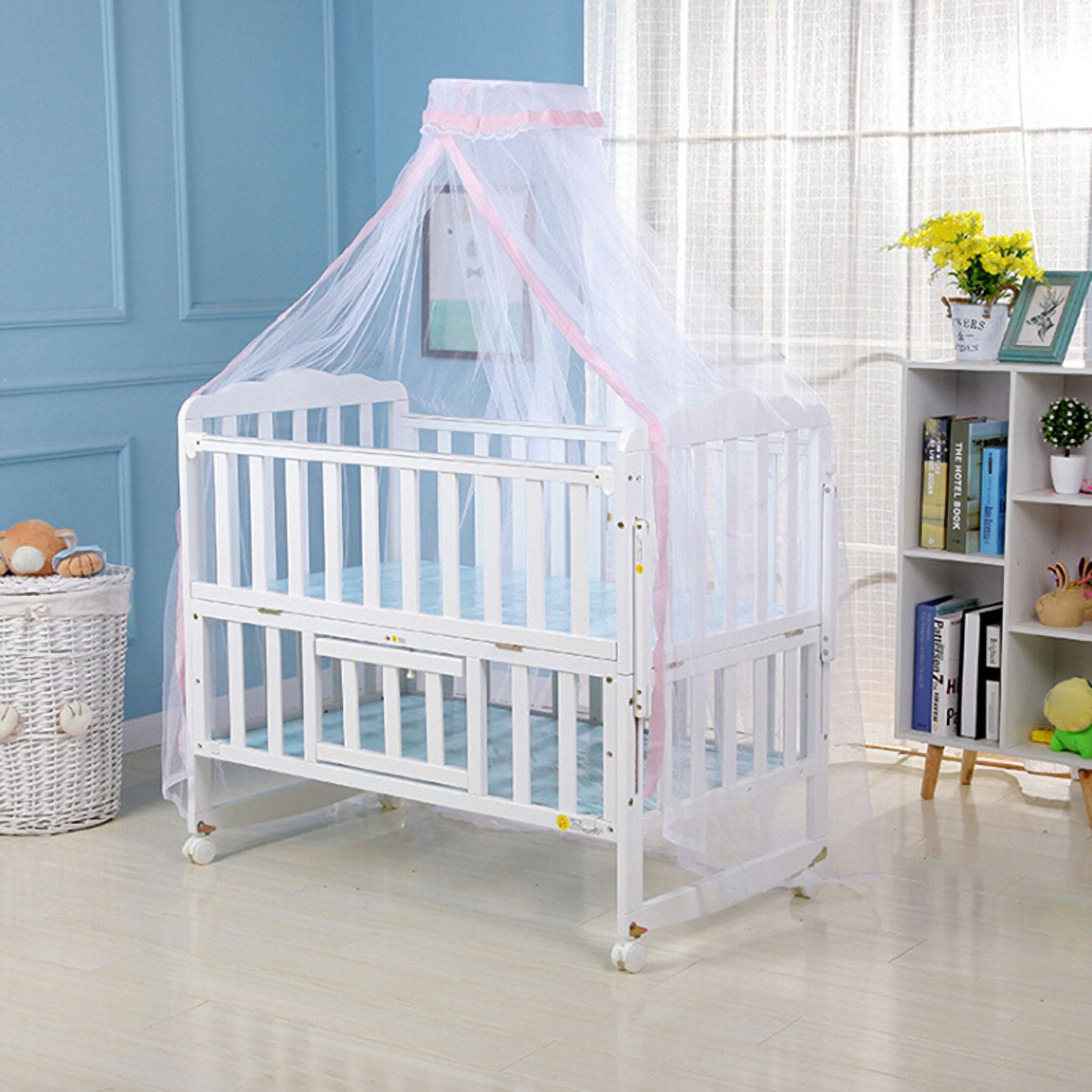 MarinaVida Foldable Lightweight Mosquito Net Cover With Lace For Baby ...