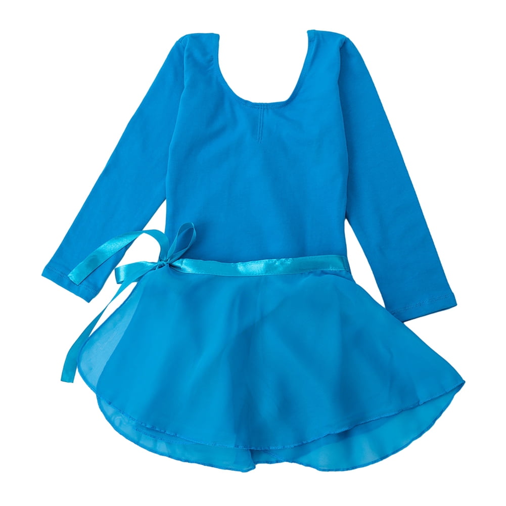 MarinaVida Girls Team Basic Long Sleeve Leotard with Skirt Kid Dance ...