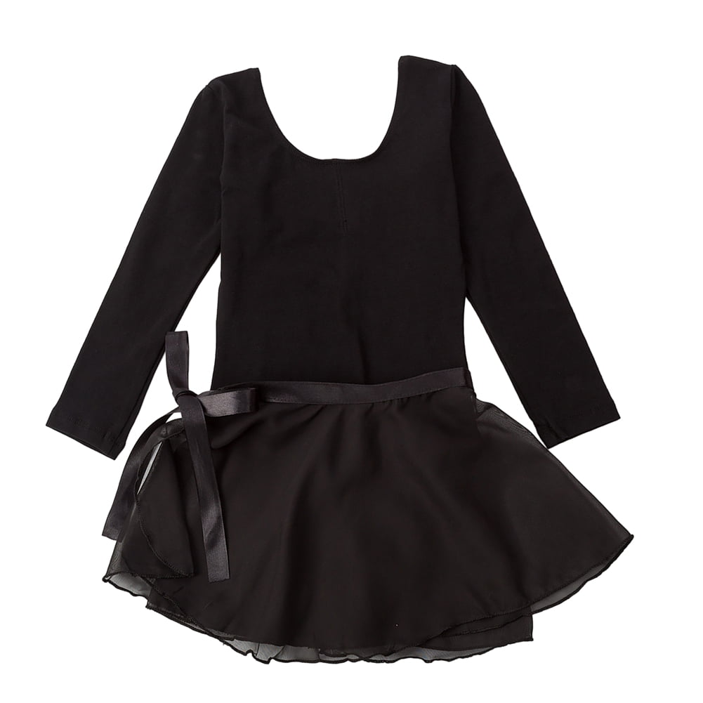 MarinaVida Girls Team Basic Long Sleeve Leotard with Skirt Kid Dance ...