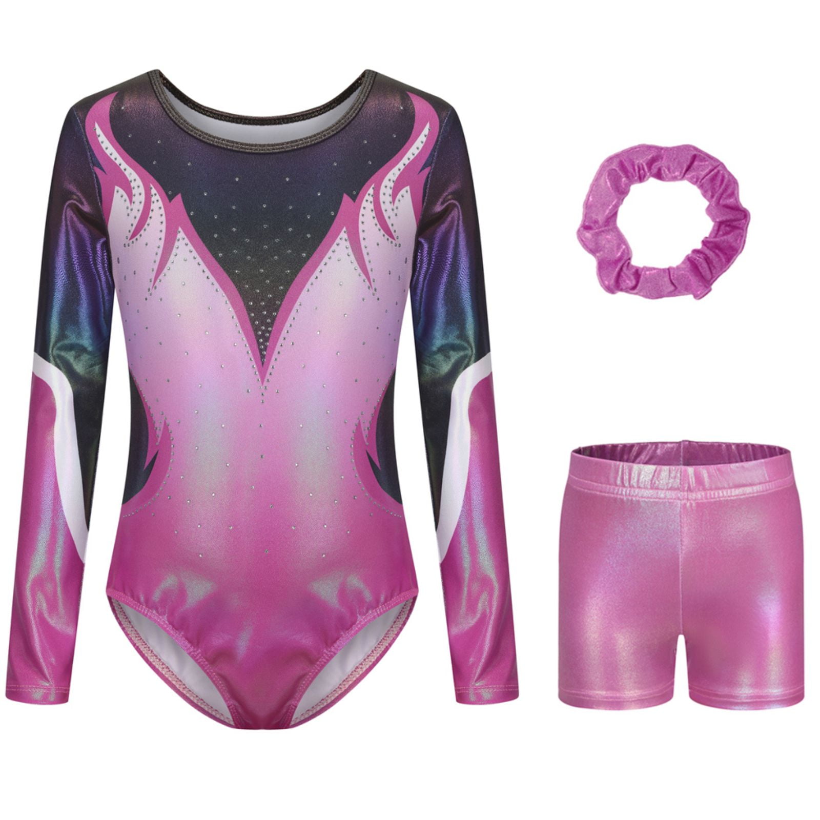 MarinaVida Long Sleeve Gymnastics Leotards Sets for Girls Kids Teens ...