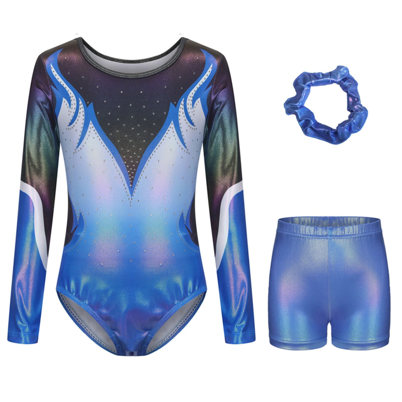 MarinaVida Long Sleeve Gymnastics Leotards Sets for Girls Kids Teens ...