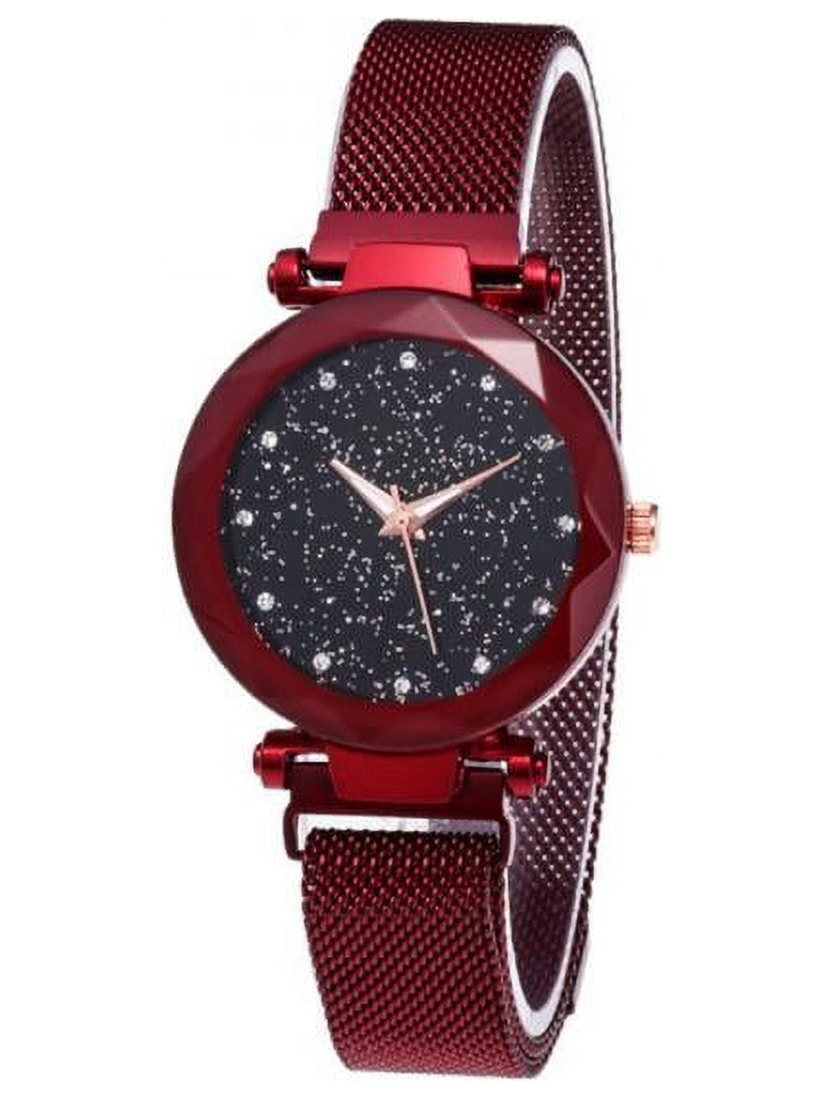 MarinaVida Women Lady Starry Sky Watch Waterproof Magnet Stainless ...