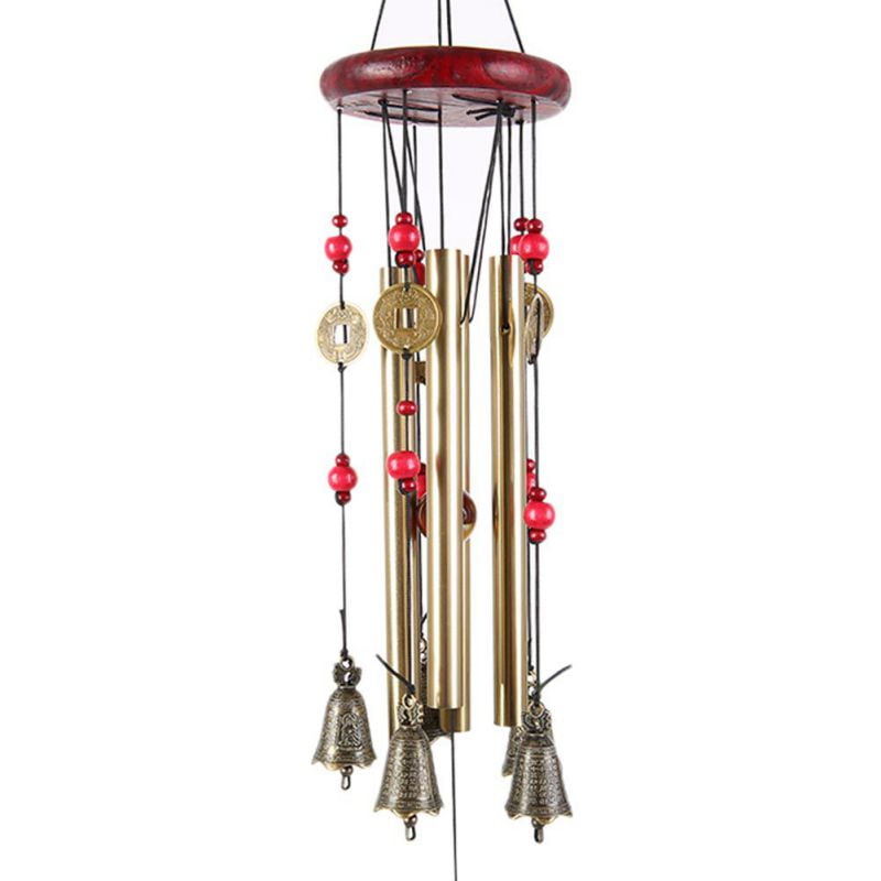 MarinaVida wooden rust-proof copper alloy Chinese wind wind chime ...