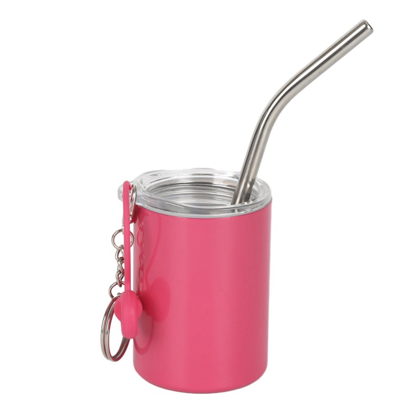 MarinaVida 3oz Mini Stainless Steel Keychain Pocket Cup with Straw Lid ...