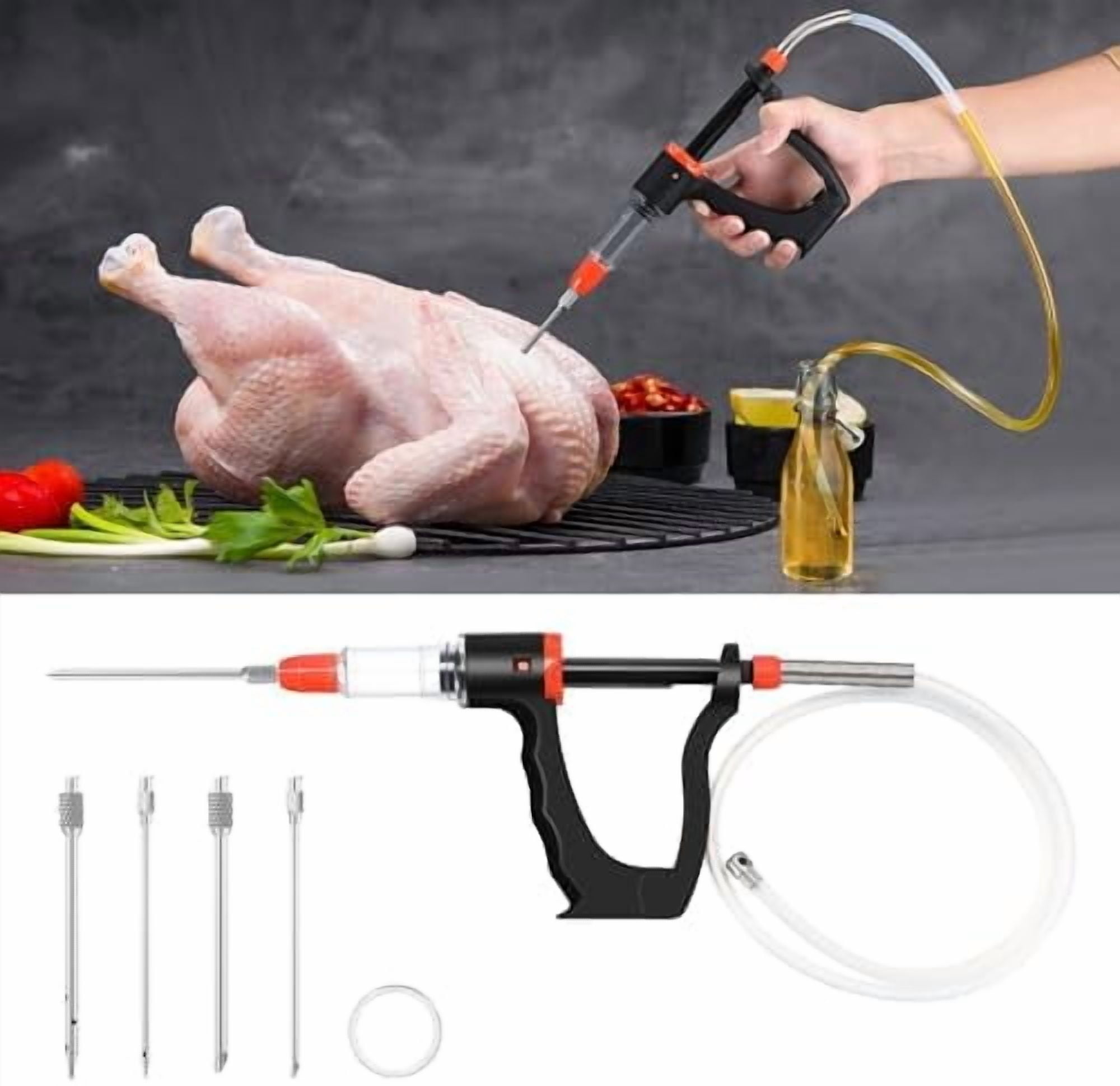 Marinade Injector Syringe for Smoking, Meat Injector Syringe with 3 ...