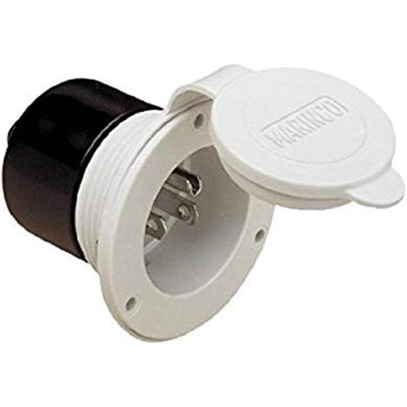 Marinco 150BBIW.RV Power Receptacle - White - 15Amp - Walmart.com