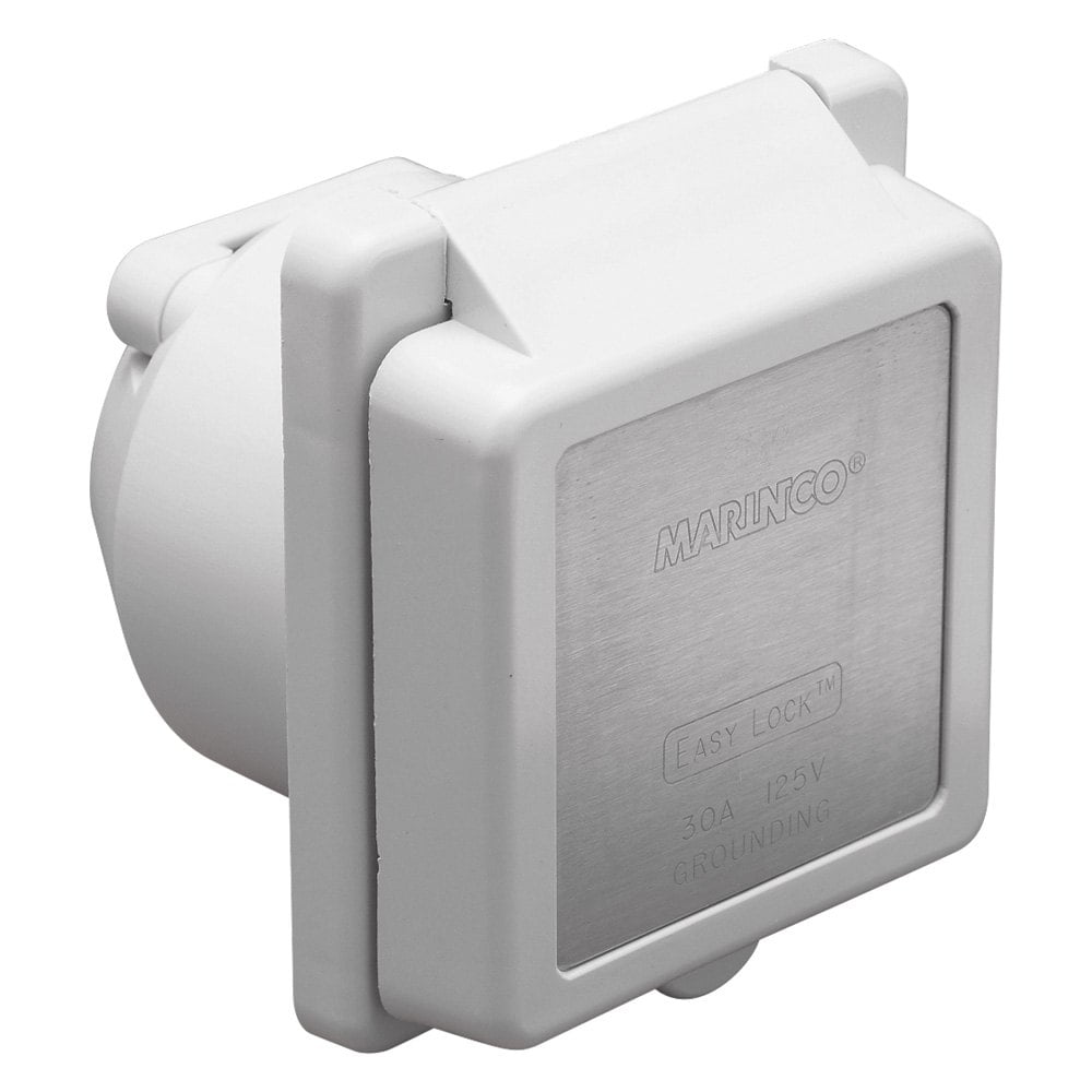Marinco 301EL-B - Square 30A 125V White Inlet - Walmart.com