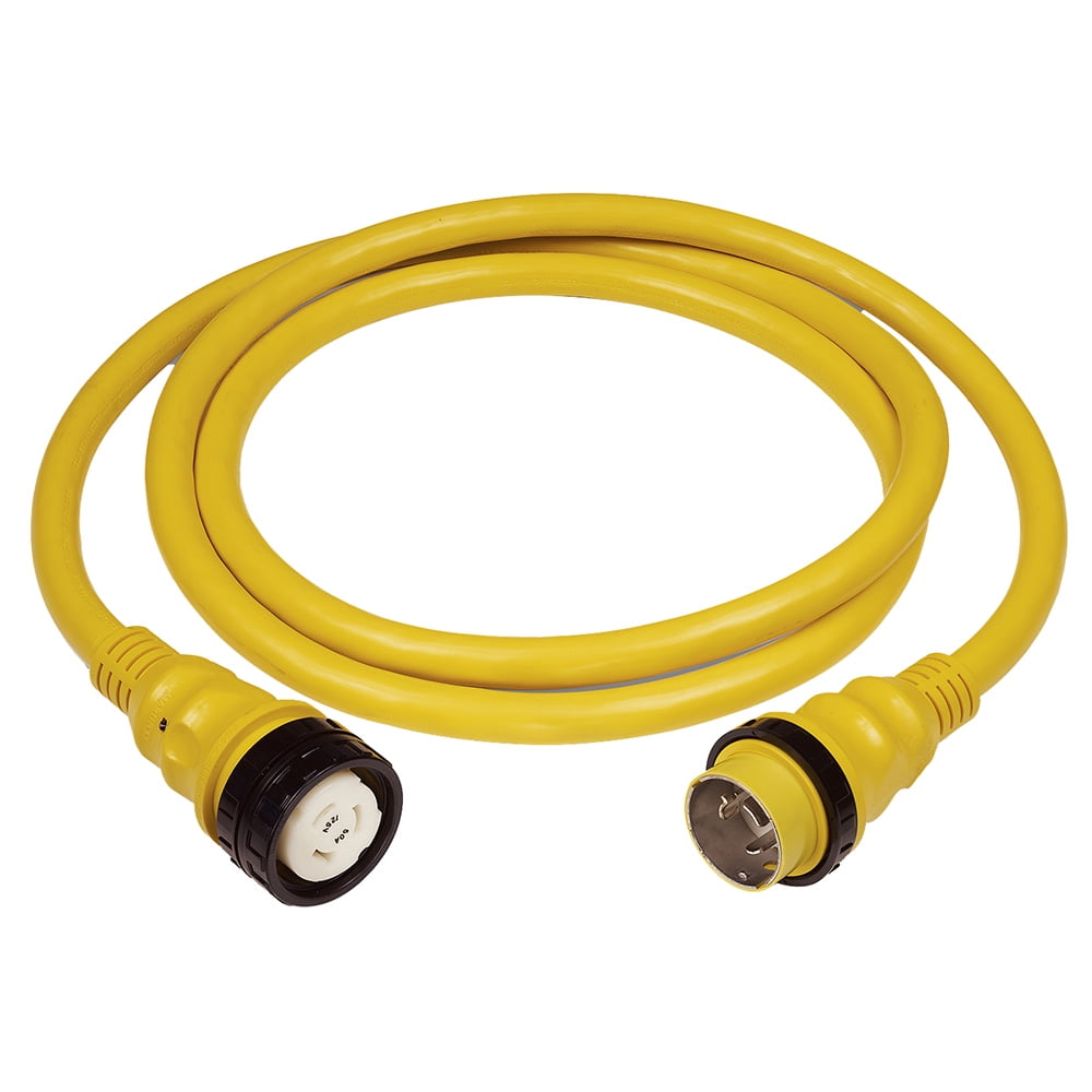 Marinco 50AMP 125/250V Shore Power Cable - 12 - Yellow [6152SPP-12SC ...