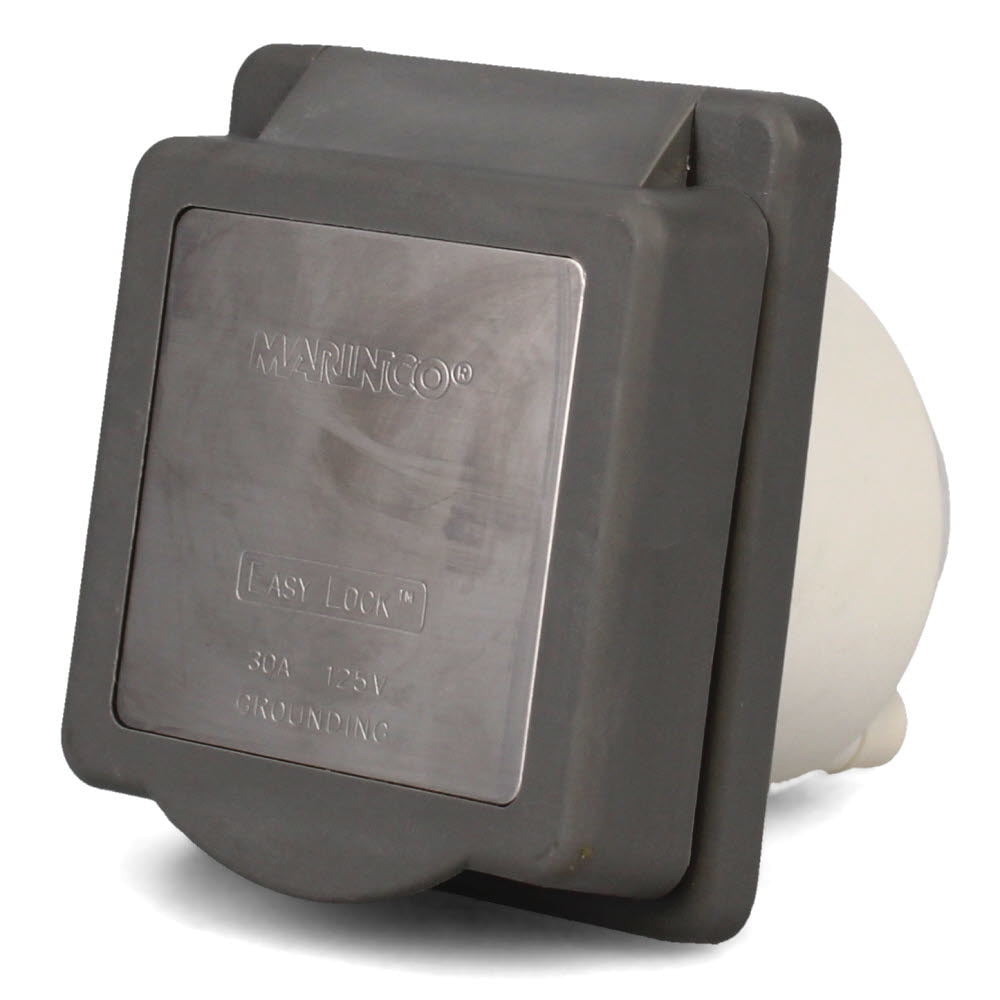 Marinco Boat Shore Power Inlet 301EL-B.GRAY.RV | Easy Lock 125V 30A ...