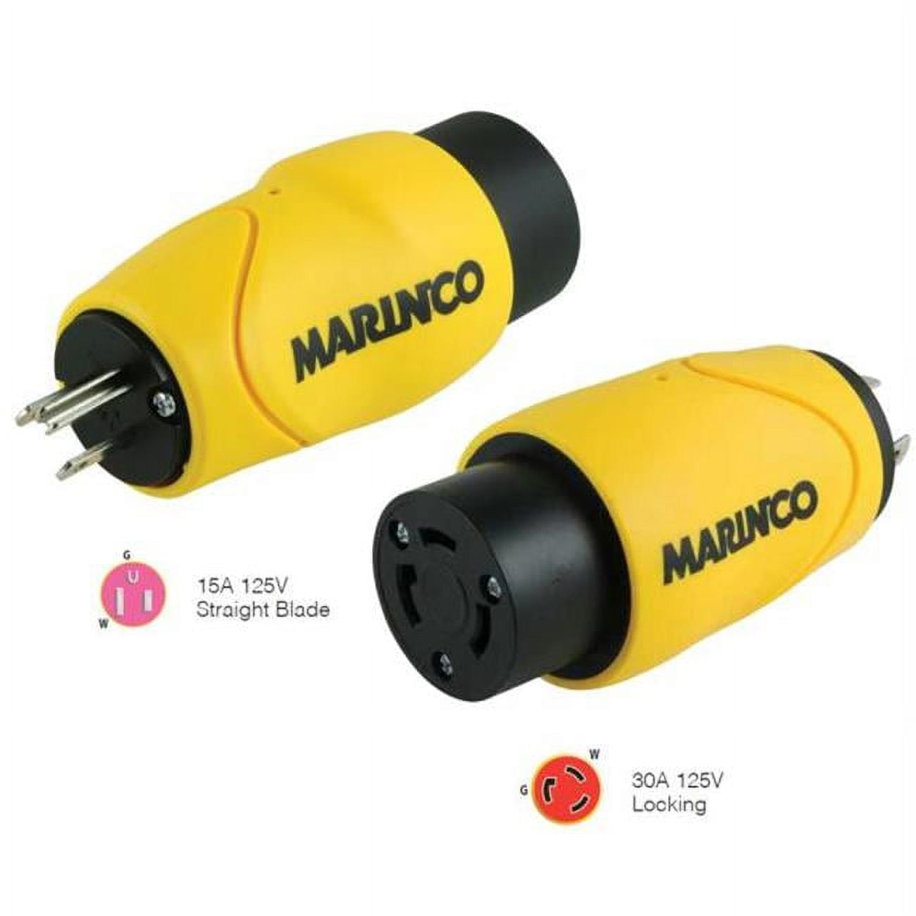 Marinco Marinco Straight Adapter 15Amp Straight Male to 30Amp Locking ...