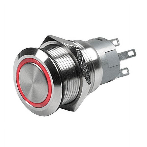 Marinco Push Button Switch - 12V Latching On/Off - Red LED - Walmart.com