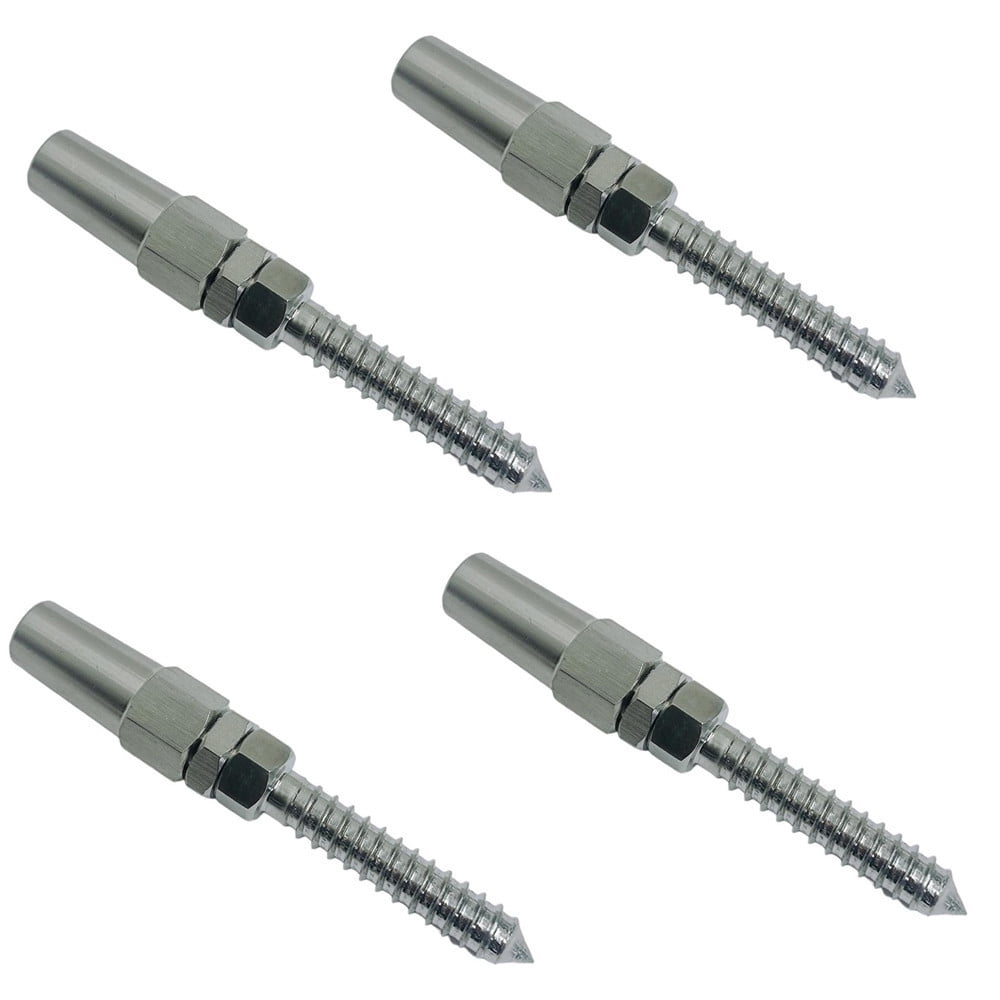 Marine 1/4" Swageless Lag Stud Cable Rail Wire Rope Railing,Stainless ...