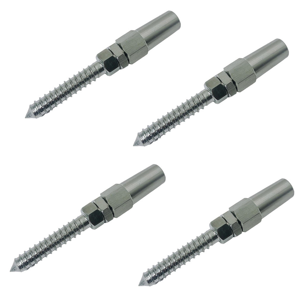 Marine 1/8" Swageless Lag Stud Cable Rail Wire Rope Railing,Stainless ...