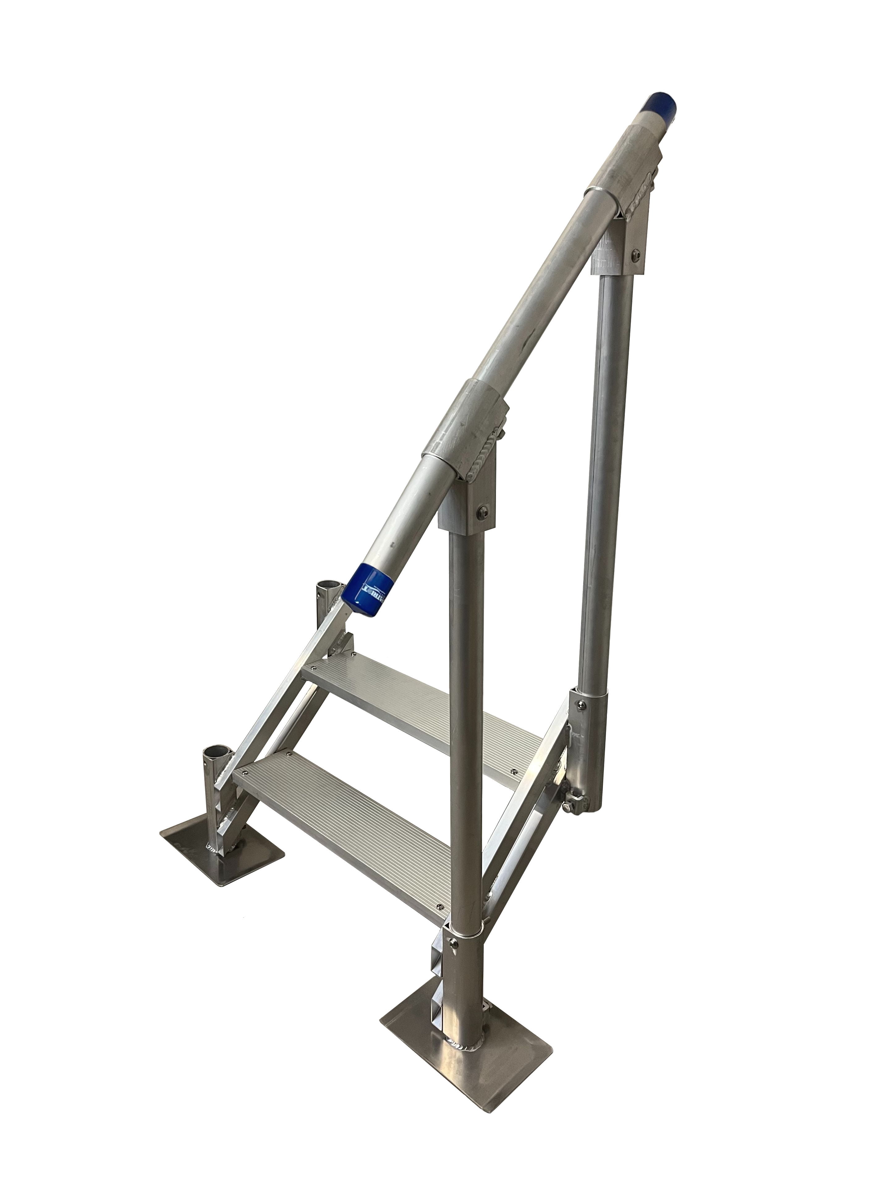 Patriot Docks 2-Step Universal Aluminum Dock Stairs with Handrail ...