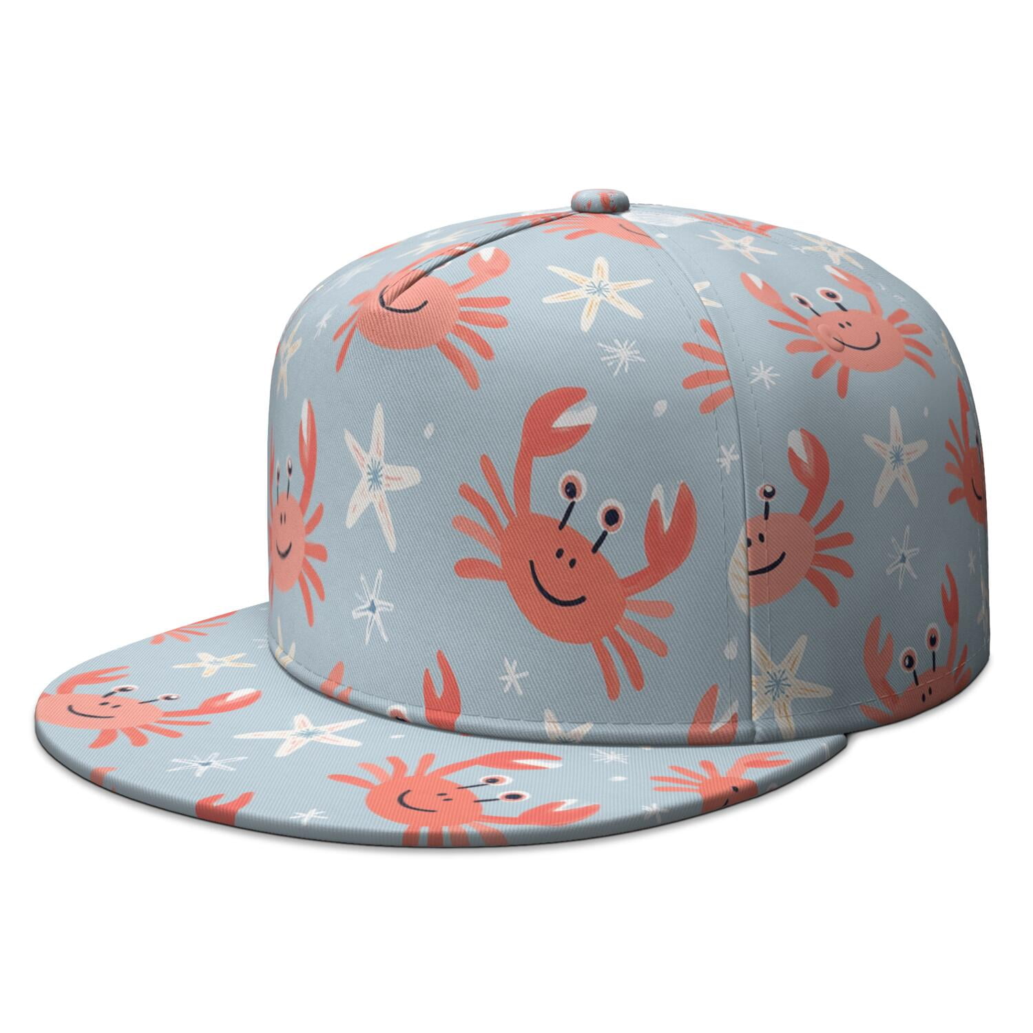 Marine Adorable Crab Baseball Cap Flat Brim Cap for Social Gatherings ...