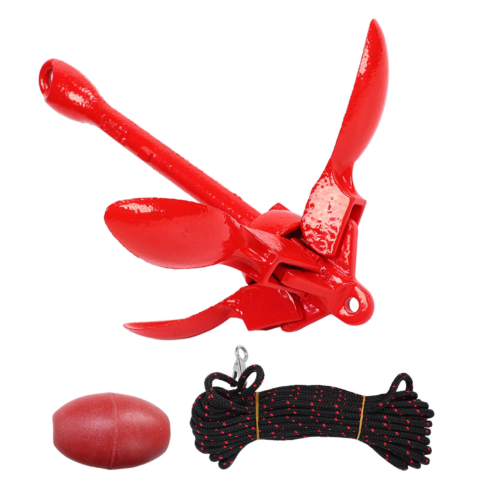 Marine Anchor Buoy Kit Red Carbon Steel Foldable Boat Anchor Kit with ...