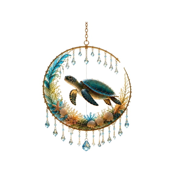 Marine Animal Acrylic Wind Chime, Ocean Themed Suncatcher Hanging ...