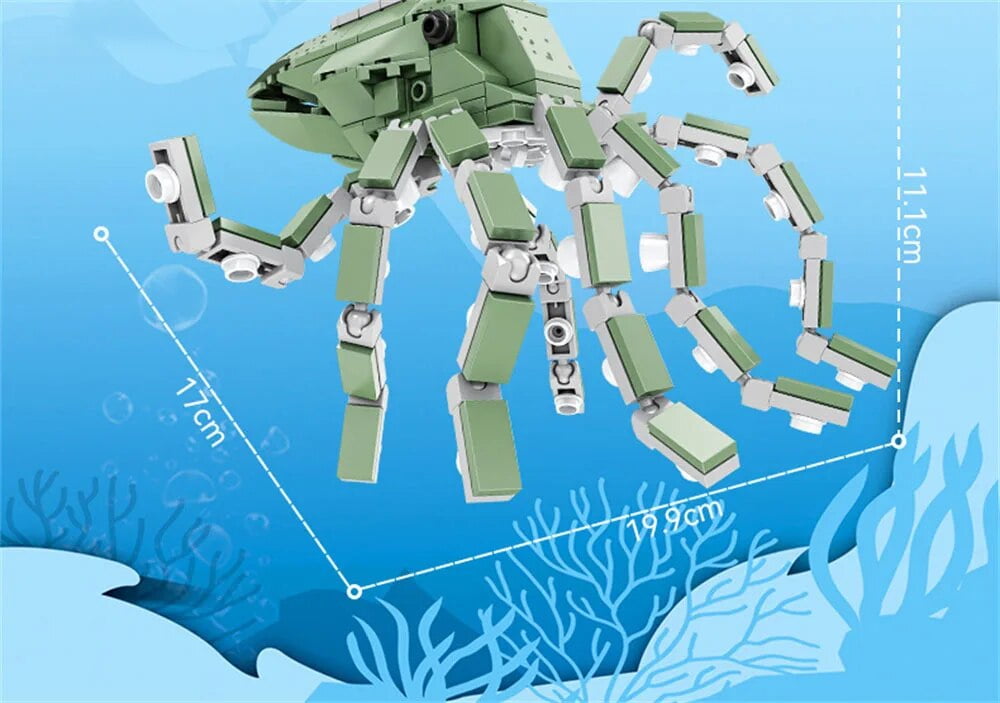 Marine Animal Block DIY Hammerhead Shark King Hermit Crab Octopus ...
