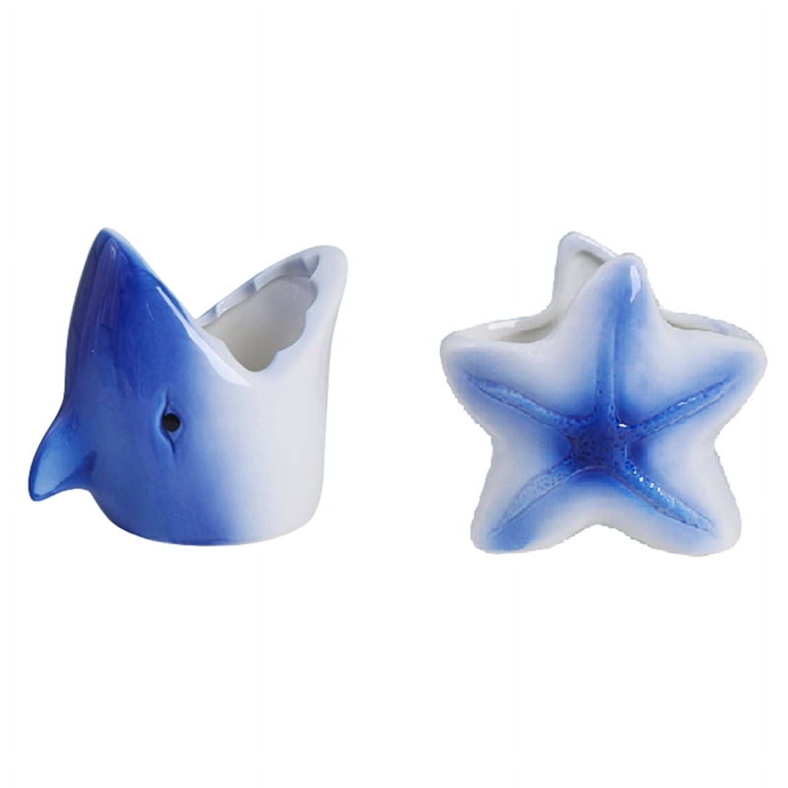 Marine Animal Flower Pots Blue Starfish Sharks Small Flower Pot Desktop ...