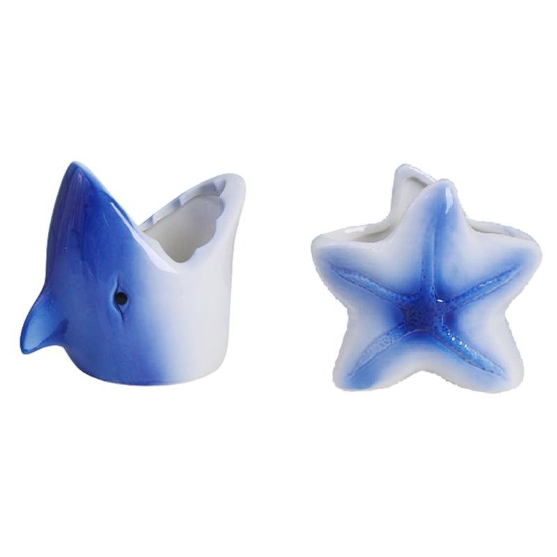 Marine Animal Flower Pots Blue Starfish Sharks Small Flower Pot ...