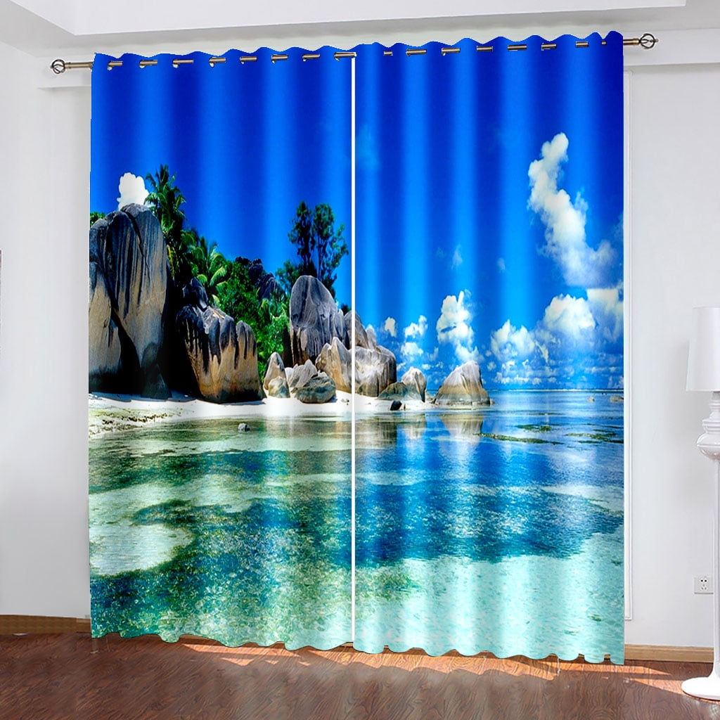 Marine Animal Natural Scenery Realistic Printing Bedroom Shading Fabric ...