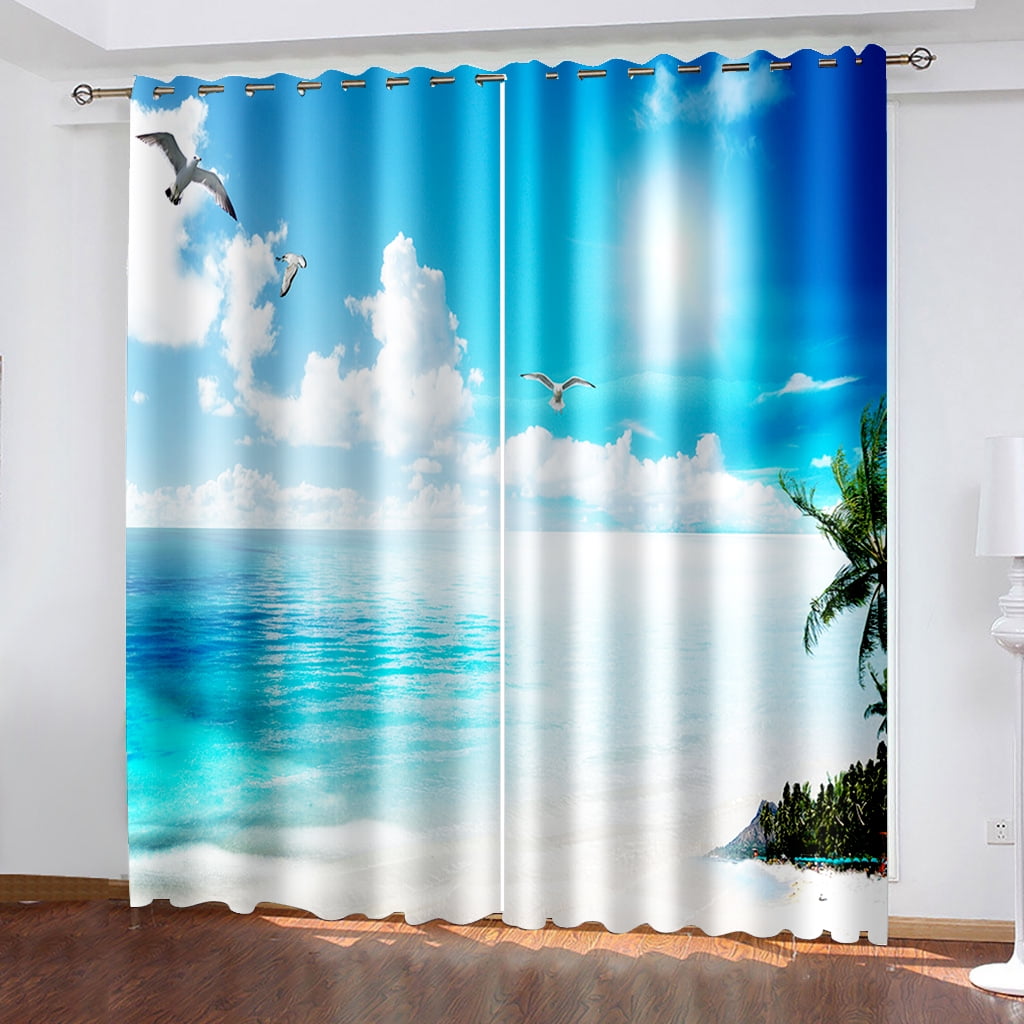 Marine Animal Natural Scenery Realistic Printing Bedroom Shading Fabric ...