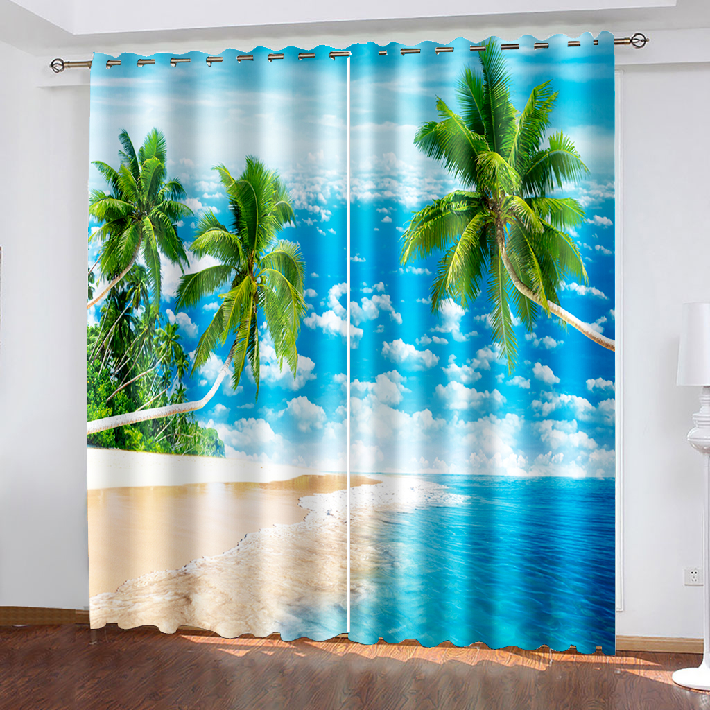 Marine Animal Natural Scenery Realistic Printing Bedroom Shading Fabric ...